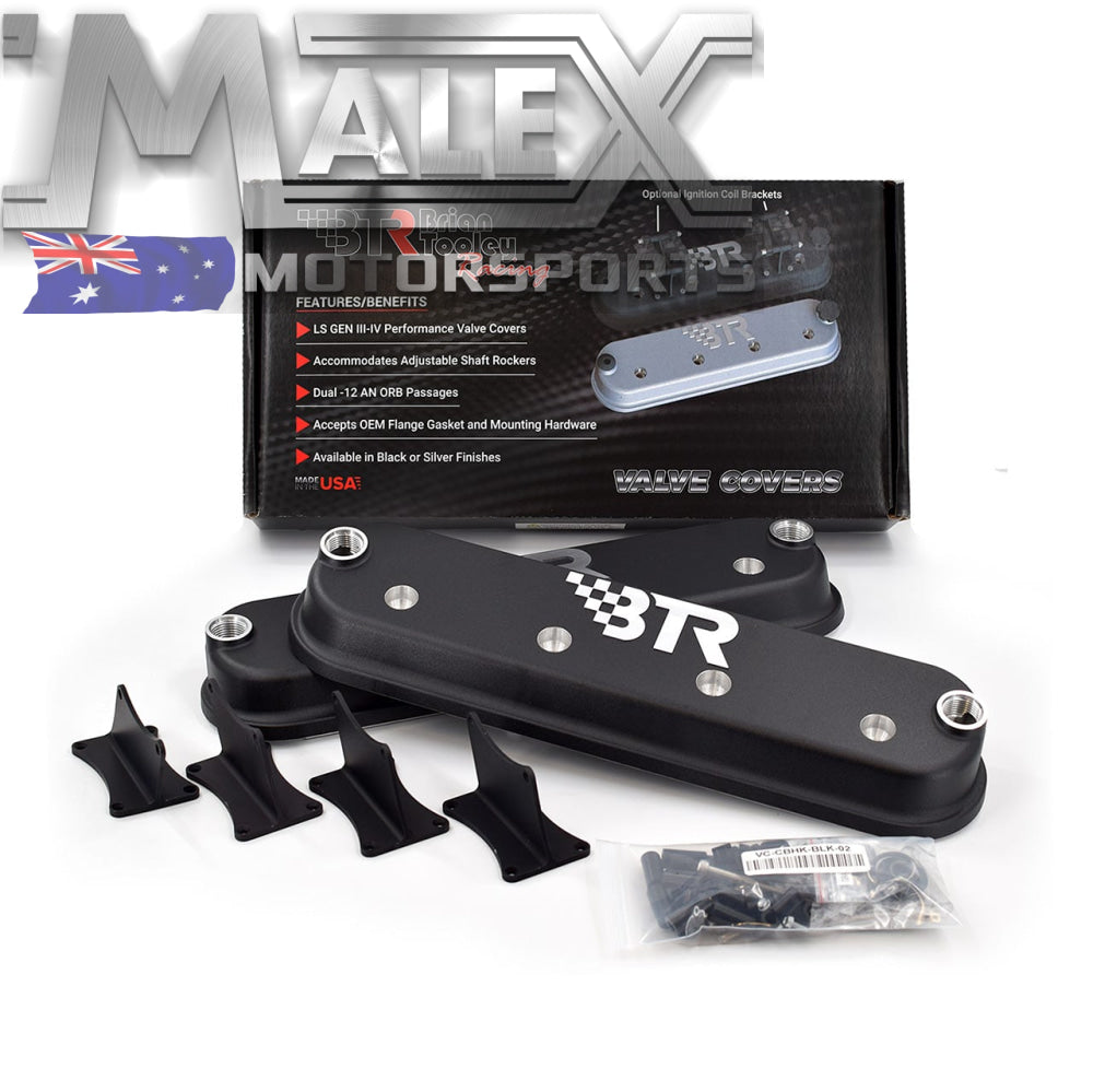 BTR VALVE COVERS WITH COIL BRACKETS (Black) LS1,L76,L77,LS2,LS3,LS7,LS ...
